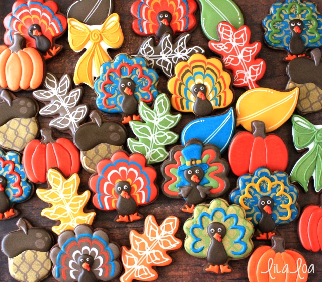 Stenciled Turkey Cookies
