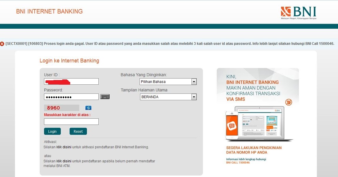 Log in Internet Banking BNI Diblokir karena Lupa Pasword, Begini ...