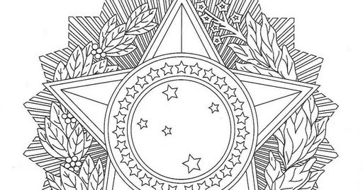 Símbolos Nacionais: molde do brasão da República para colorir ou painel ...