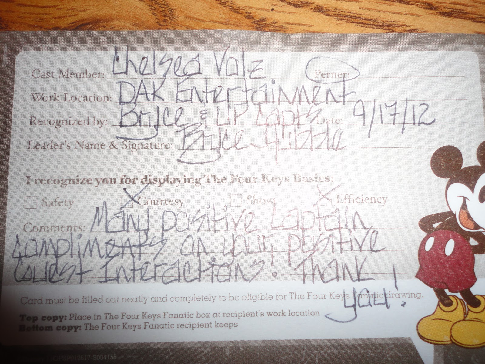 The Arrival to Disney: Fanatic Card!