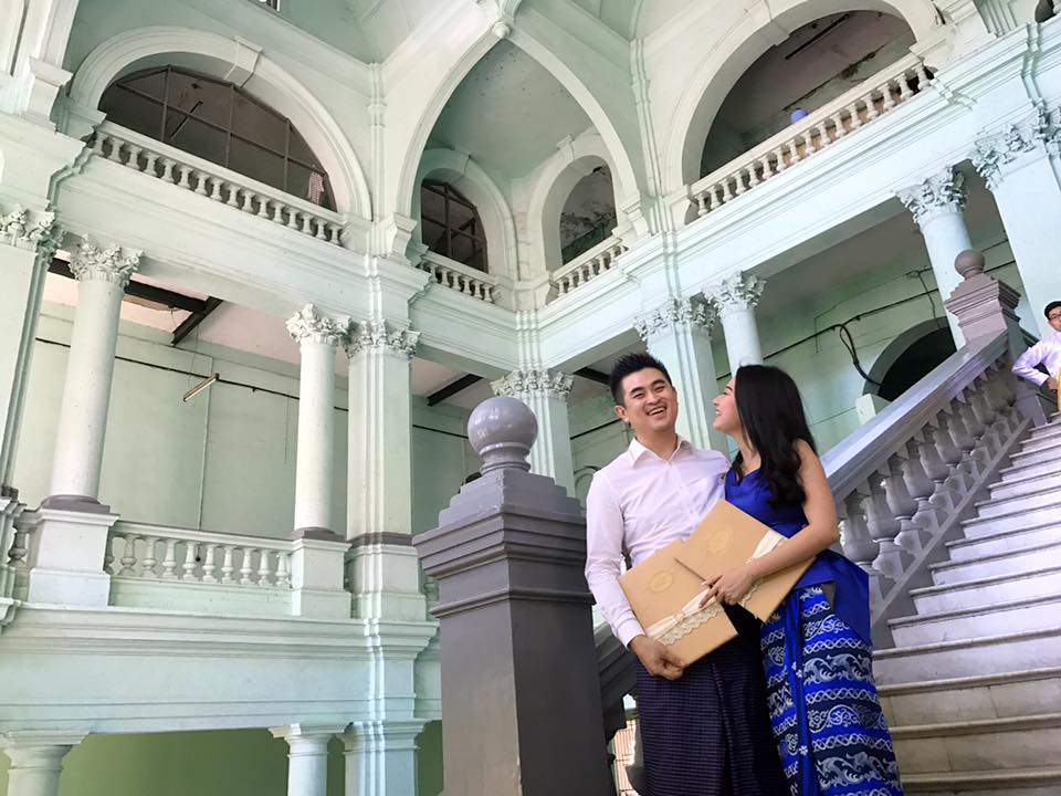 Thinzar Nwe Win And Myo Myint Naung Signing On Marriage Certificate