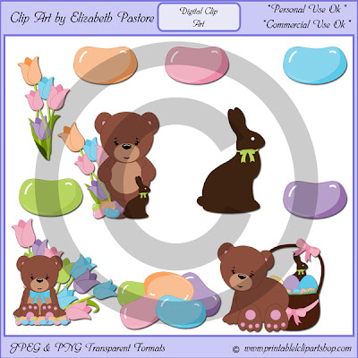 Printable Clip Art by Elizabeth Pastore: Easter Bear Clip Art ...