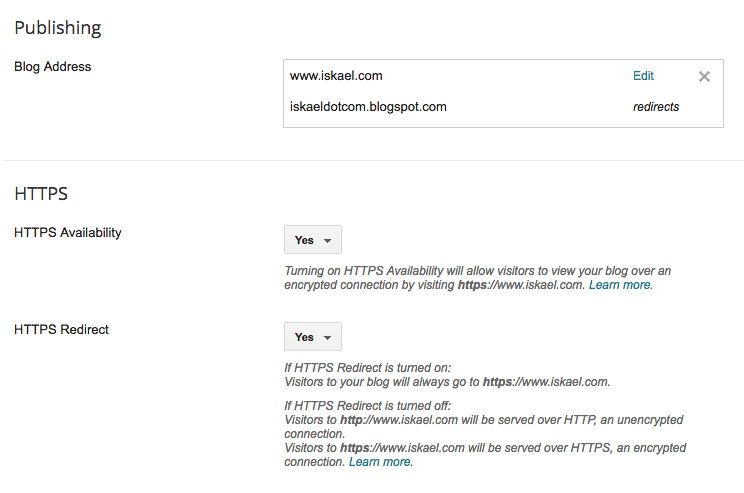 Blog Custom Domain di Platform Blogger Sudah Bisa Menggunakan HTTPS