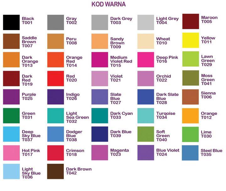 Home Smile: kod warna tudung