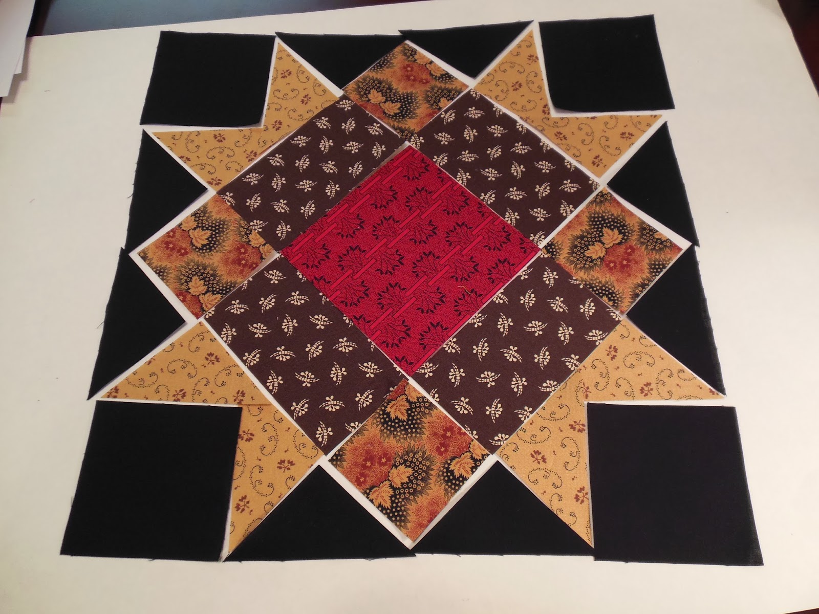 Linda Thielfoldt ~The Quilted Goose: Stash Buster BOM #12 ~ Maple Star