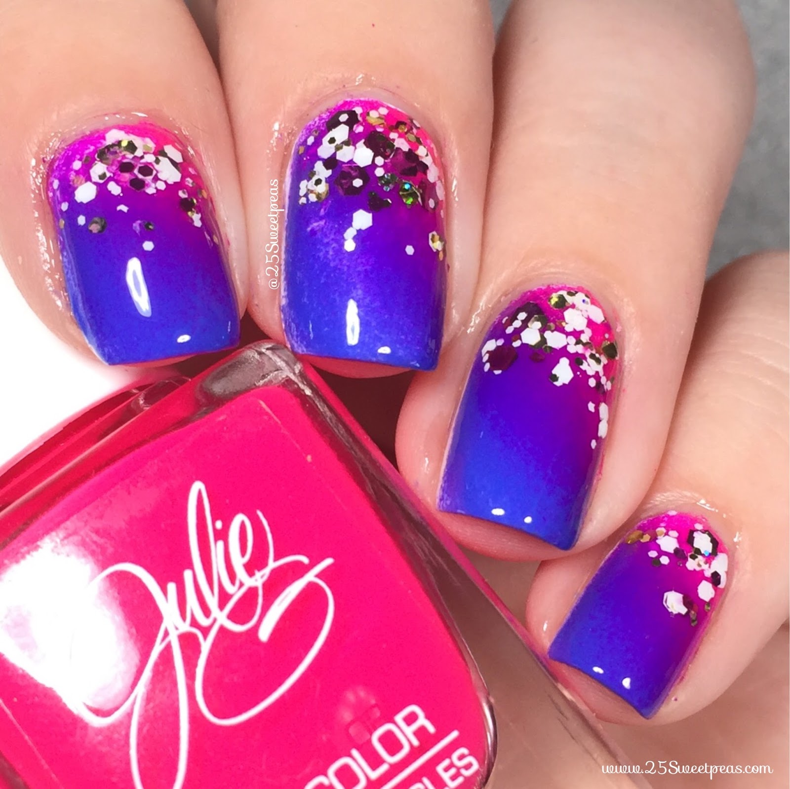 Julie G Nail Polish | Gradation + Glitter — 25 Sweetpeas