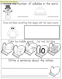 Kroger's Kindergarten: January Morning Work