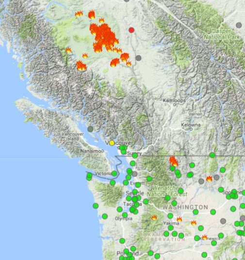 Washington Smoke Information: 8/14/2017 Fires in Washington update