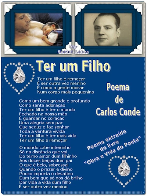 ♥ Molduras de Poemas de Fado ♥: Ter um filho