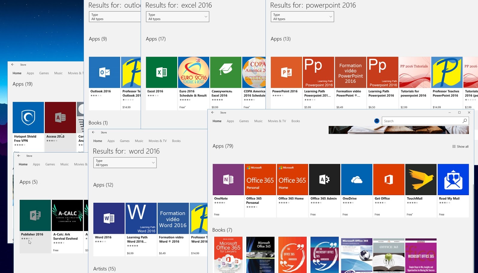 La Suite di Office già presente nel Windows Store