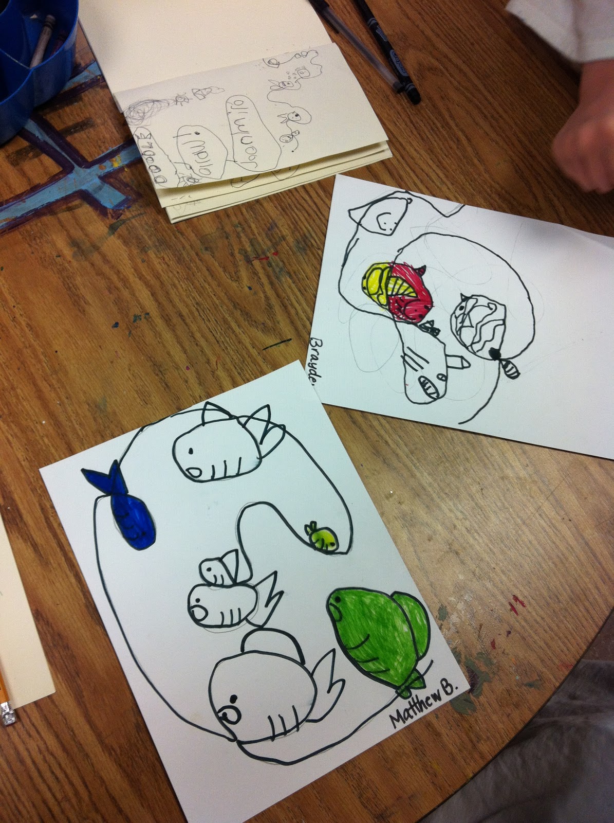 ChumleyScobey Art Room: 1st Grade: Joan Miro Doodle Fish