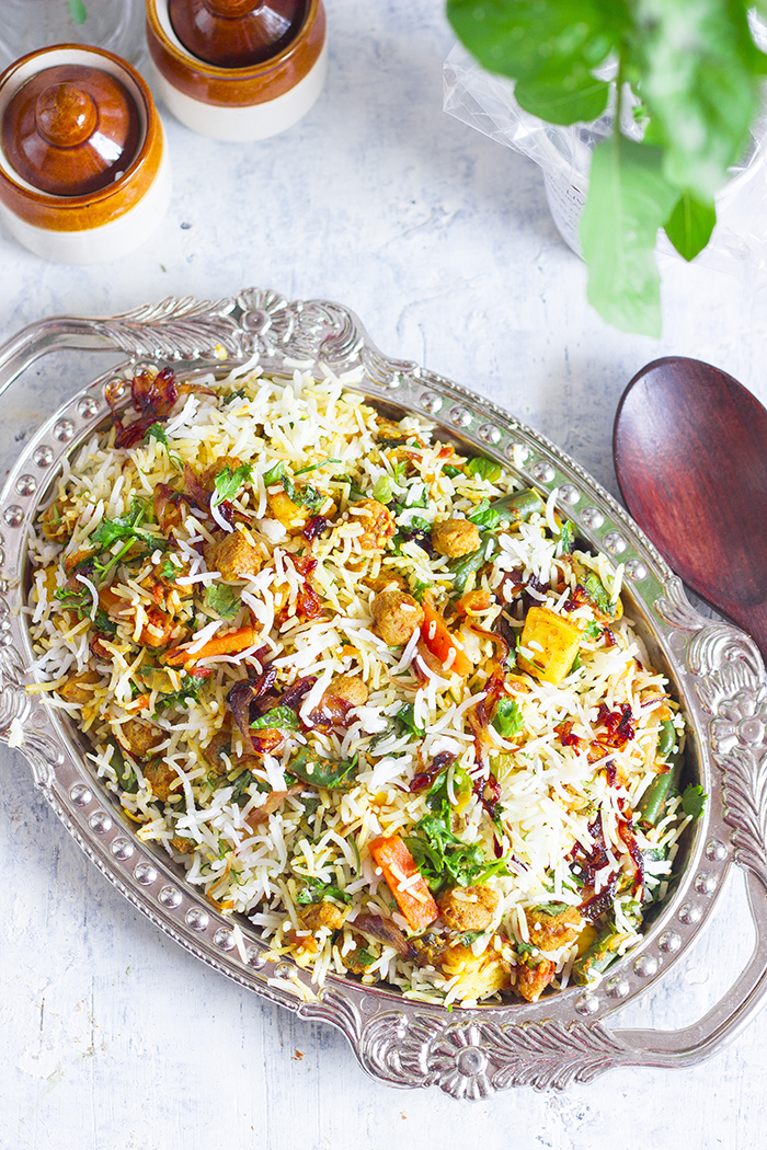 Soya Chunks With Rice