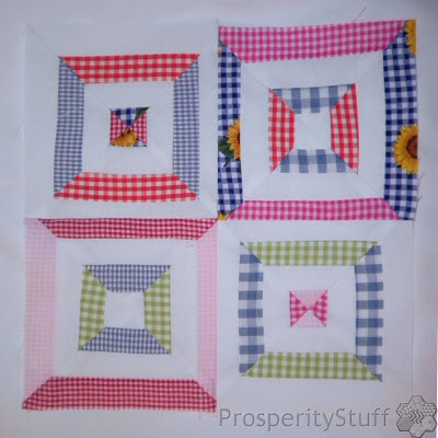 ProsperityStuff Quilts: Gingham Striped Square blocks