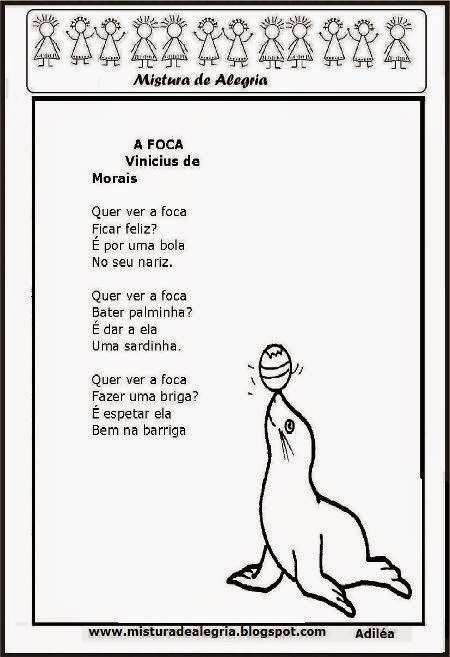 POESIAS INFANTIS, PRONTAS PARA IMPRIMIR E COLORIR - Mistura de Alegria