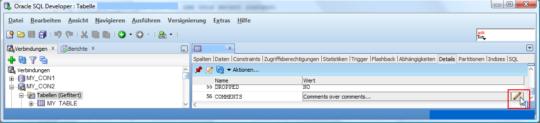 Select Table And Column Comments Oracle SQL APEX AT WORK By Tobias Arnhold Select Table And Column Comments Oracle SQL APEX AT WORK By Tobias Arnhold