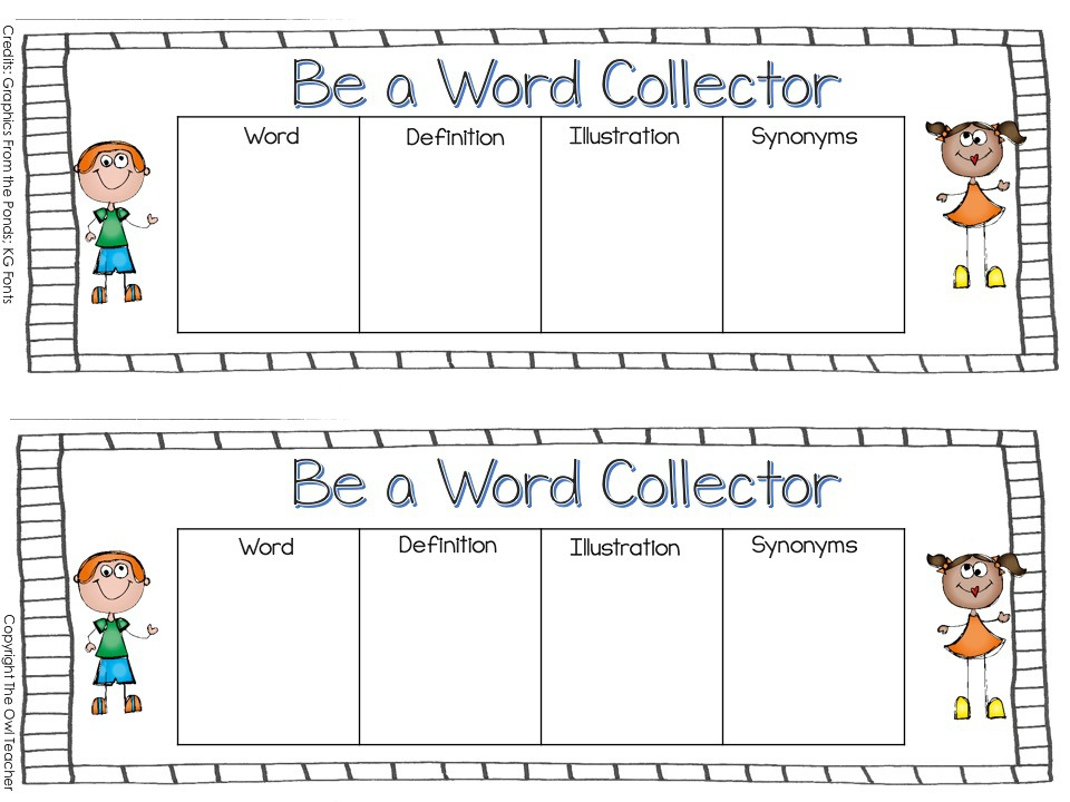 Classroom Freebies Too: Be a Word Collector