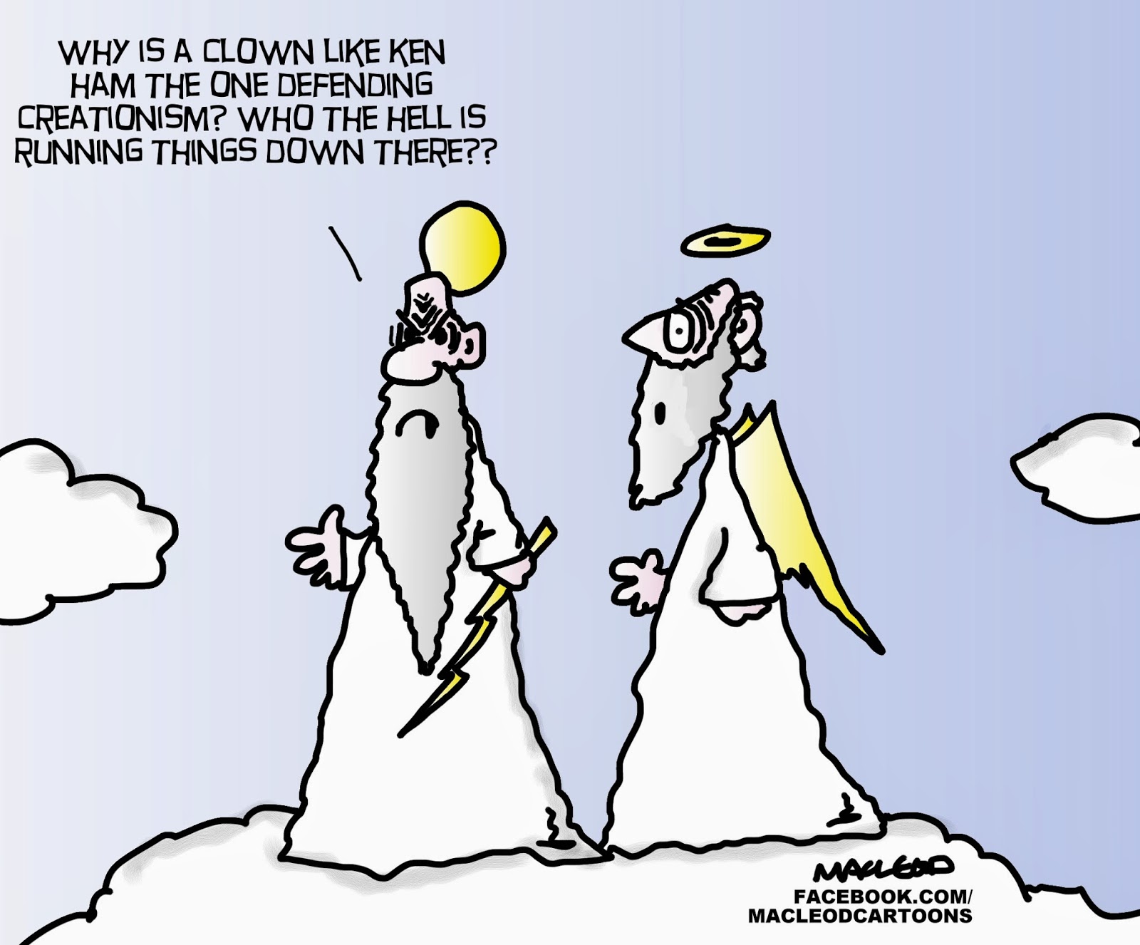 MacLeod Cartoons: God Responds to the Creation Debate Nye v Ham