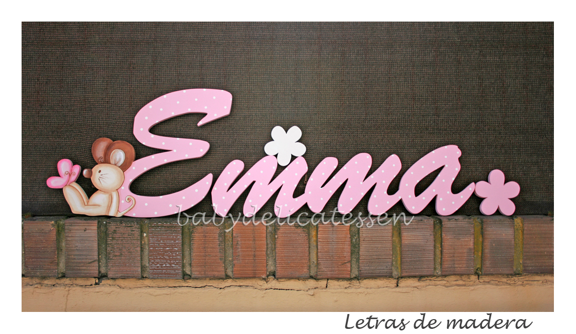 BABY DELICATESSEN LETRAS DE MADERA: LETRAS DE MADERA PARA EMMA
