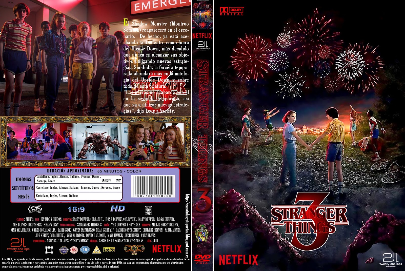 Caratulas y etiquetas: Stranger Things 3 (Serie de TV)