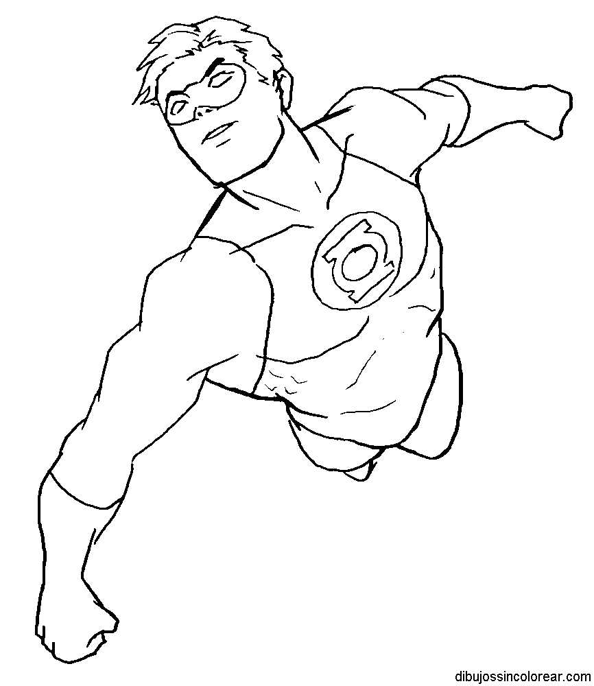 Dibujos Sin Colorear: Dibujos de Linterna Verde para Colorear