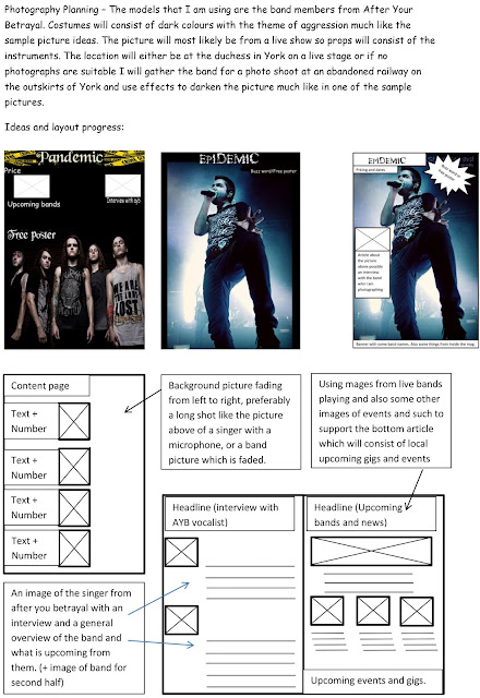 AS Level Media Studies: Pitch Document, Style Sheet and Flat Plans