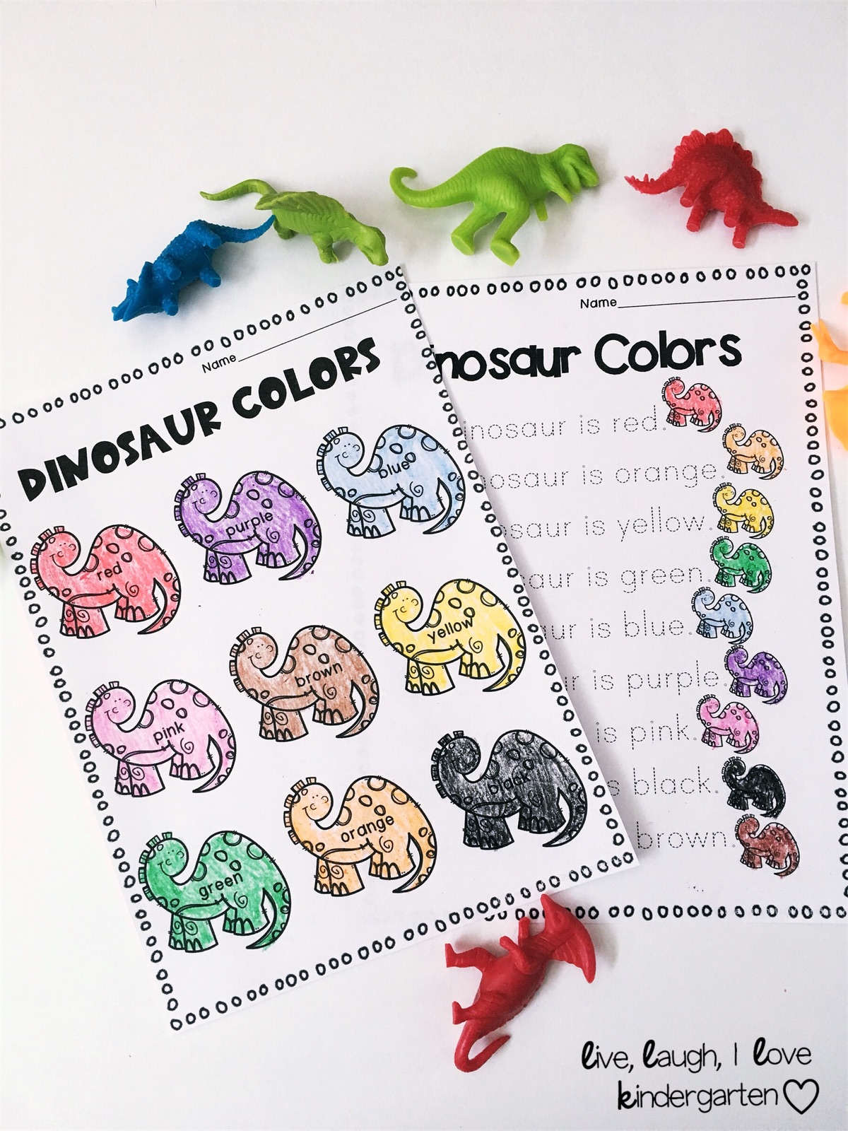 Check out these other fun dinosaur themed color activities