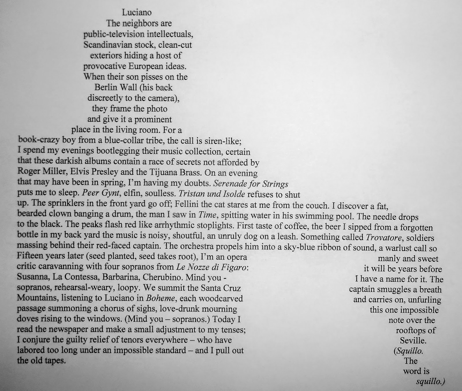 Operaville: Shape Poem: Luciano