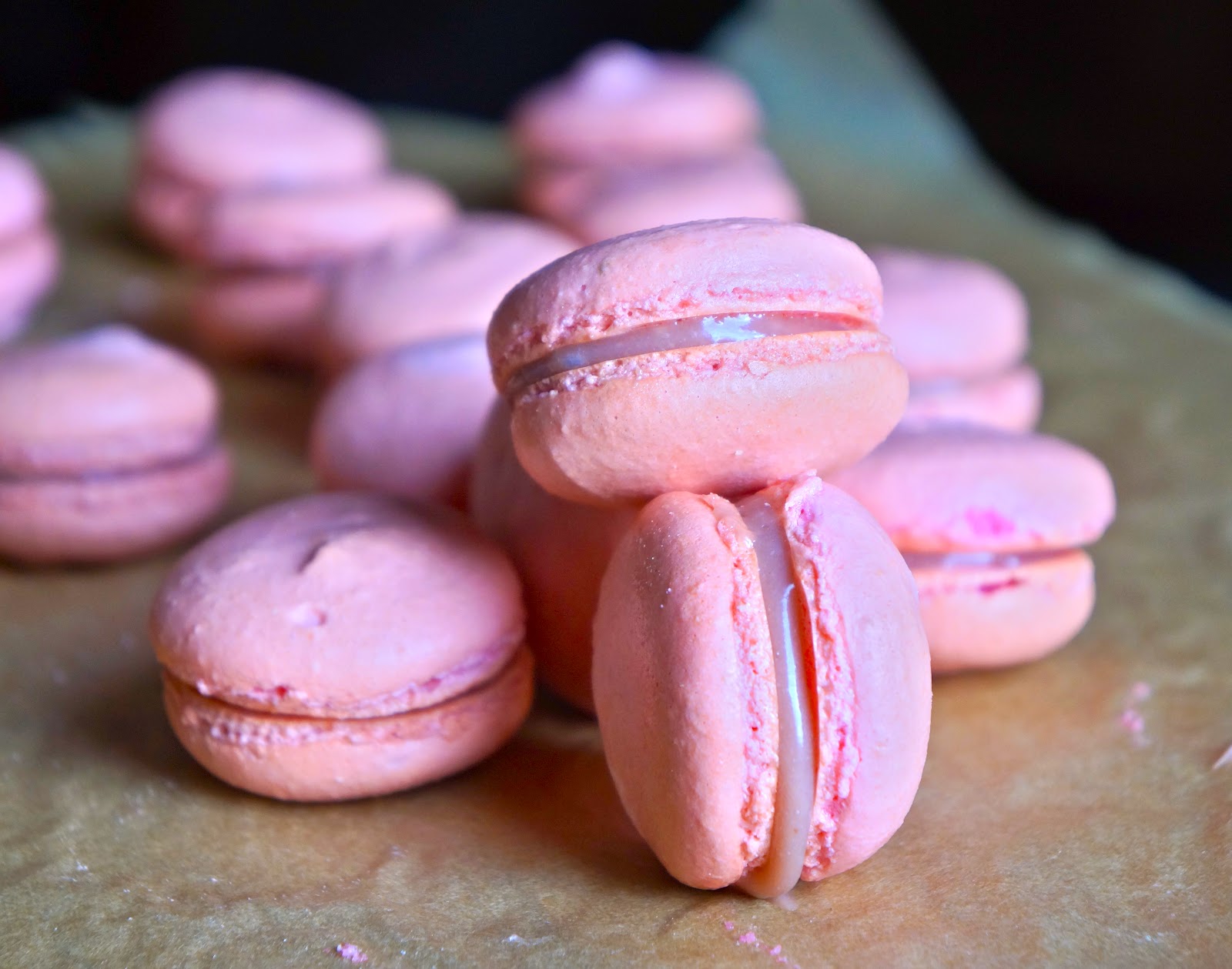white chocolate raspberry macarons