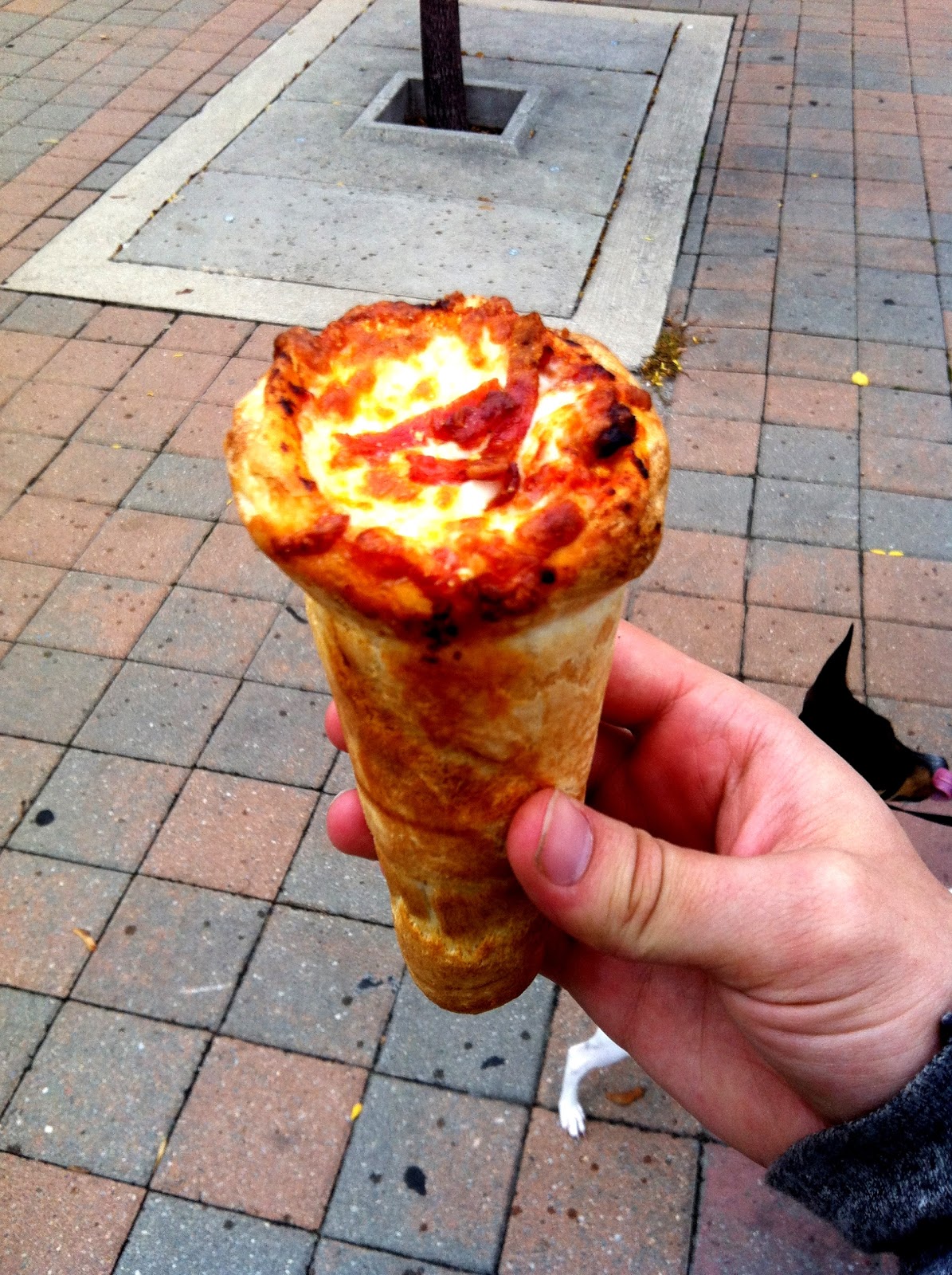 Pizza cone from The Mad Italian #Pizza | Pizza cones, Food, Hawaiian pizza