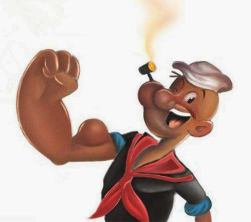 El humor y el fuego: Popeye y la rotura del tendón del bíceps