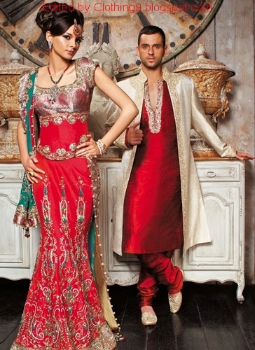 Barat Walima Dresses for Bride & Groom | FishTail Lehnga Saree Designs