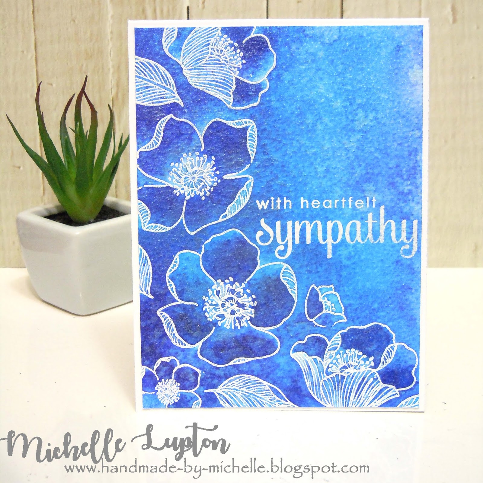 Handmade by Michelle: Blue floral sympathy card