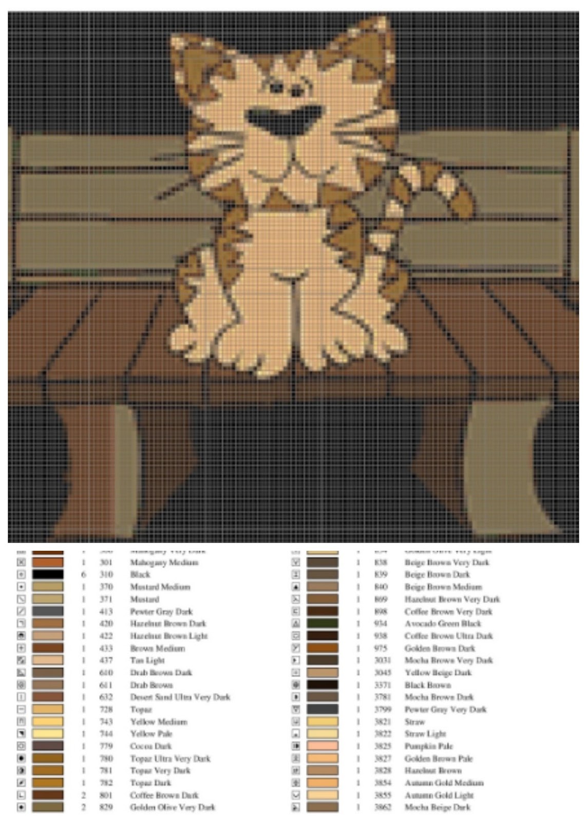 Cross Stitch : Free Cat On Bench Cross Stitch Pattern
