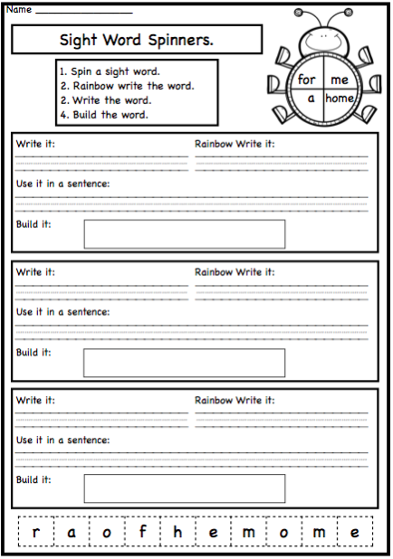 Sight Word Fun Pack with a Free Sampler. - Kindergarten Matters Too.