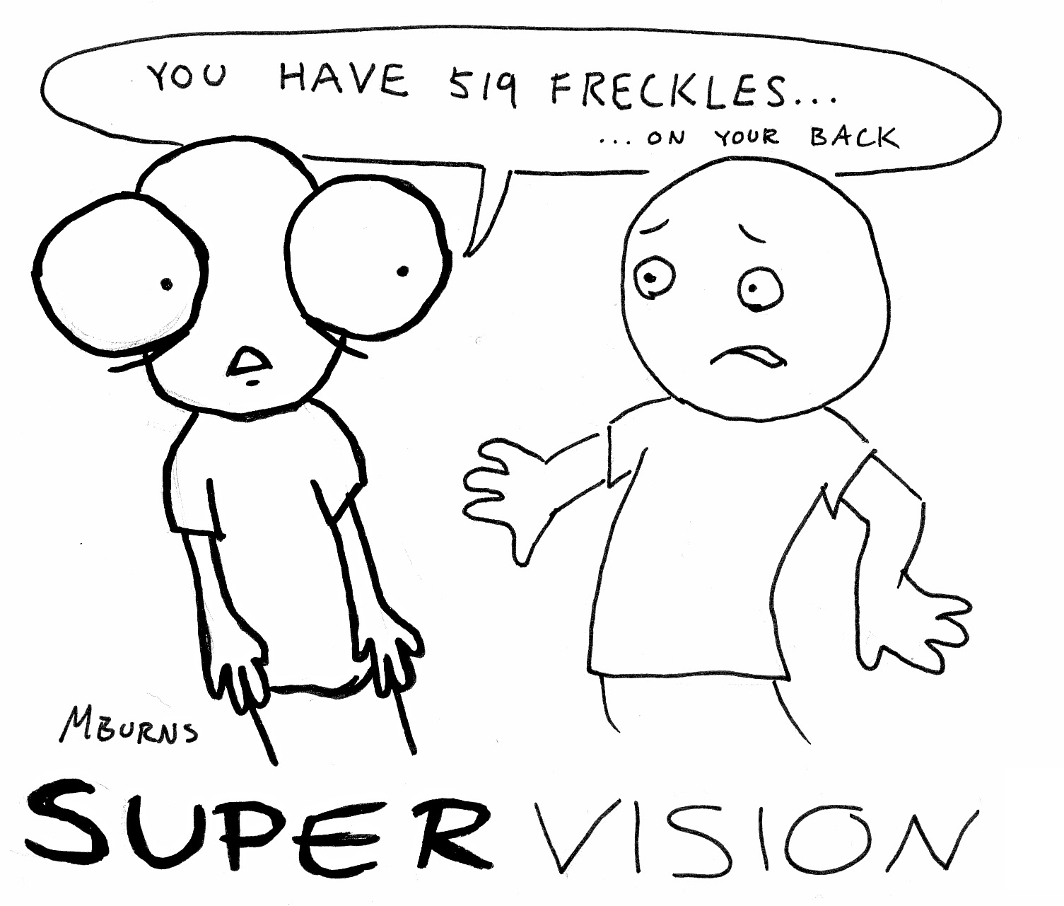 "Comic Strip" by Mike Burns: Meteor, Supervision, Sunflower, Crazy Glue