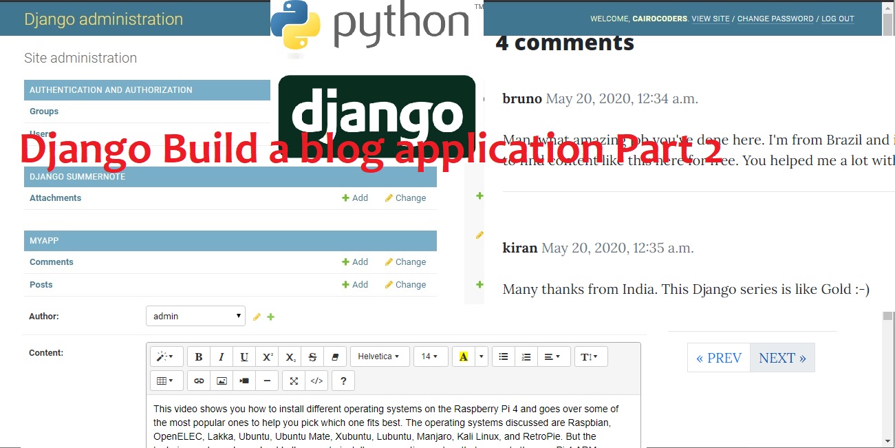 Django Build A Blog Application Part 2 With Wysiwyg Editor Pagination
