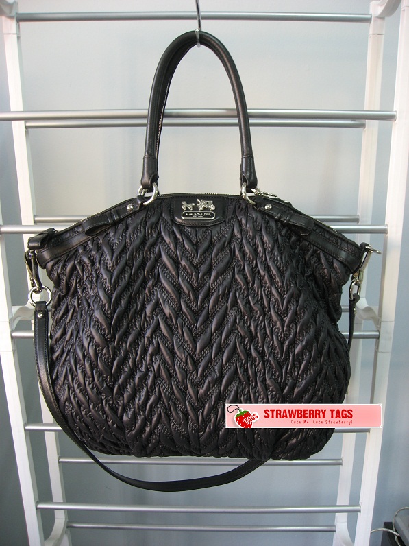 ~StrawBerry TaGs~: COACH Madison Quilted Chevron Nylon Large Lindsey ...