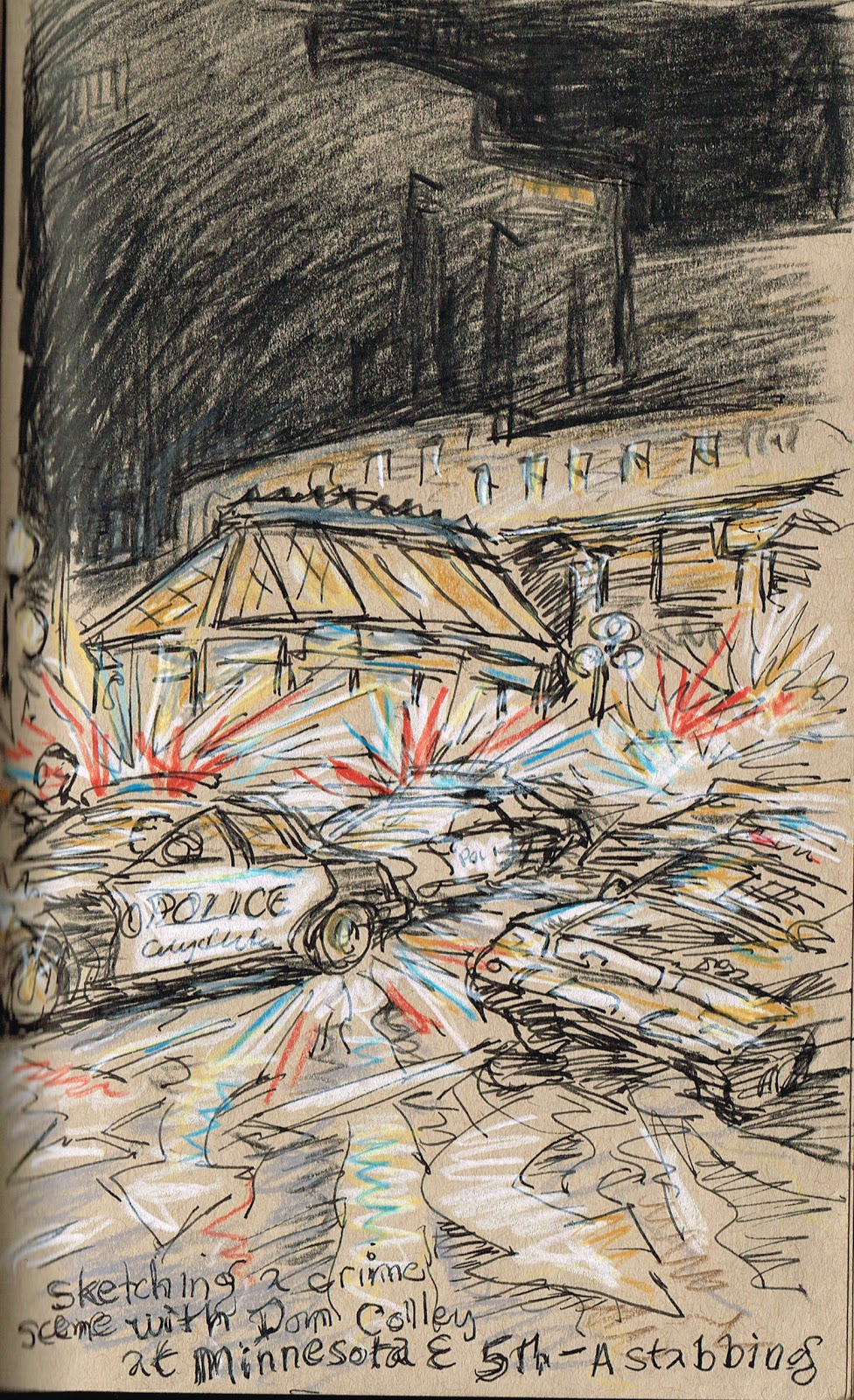 Sketching A Crime Scene in Downtown St. Paul With Don Colley