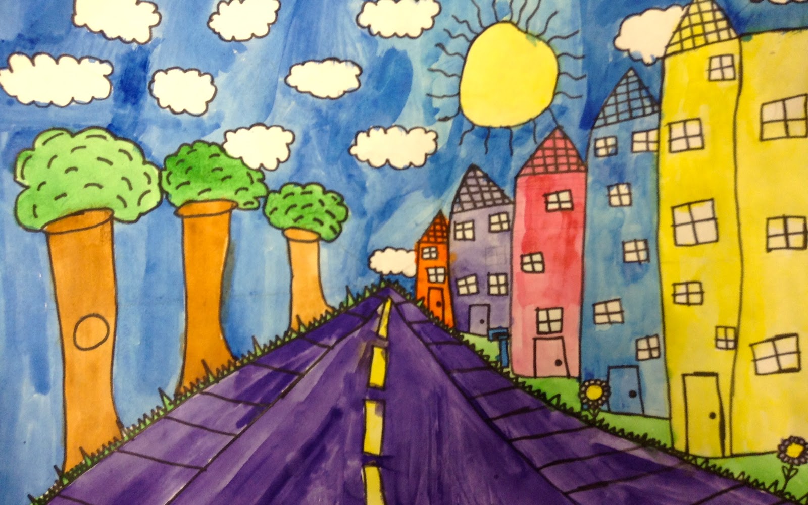 Art. Eat. Tie Dye. Repeat.: 6th Grade One Point Perspective