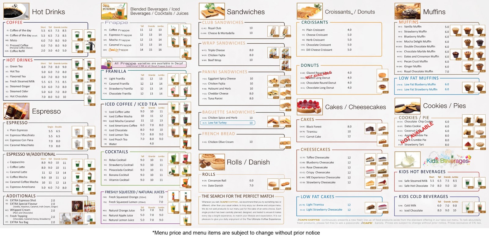 Food Street: dr.CAFE® COFFEE Menu