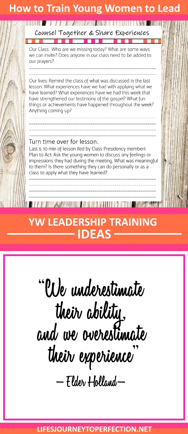 Life's Journey To Perfection: Training the Young Women how to Lead