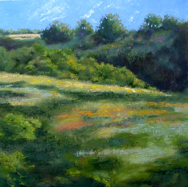Carol Flatt Art: "Early Morning Shadows" 12" X 12" Oil on canvasboard