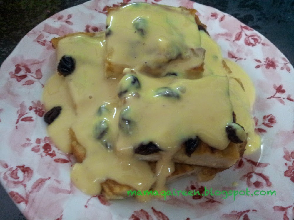 Resepi Puding Roti Sos Kastard Sedap