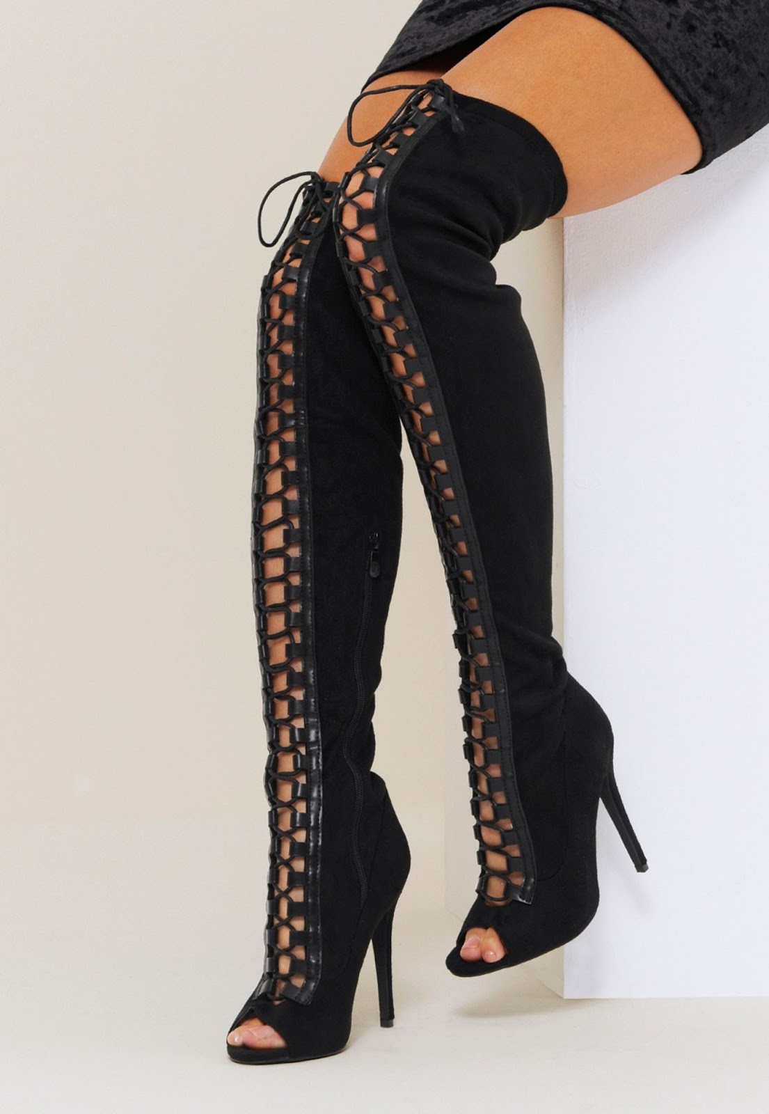 Thigh High Lace Up Heels