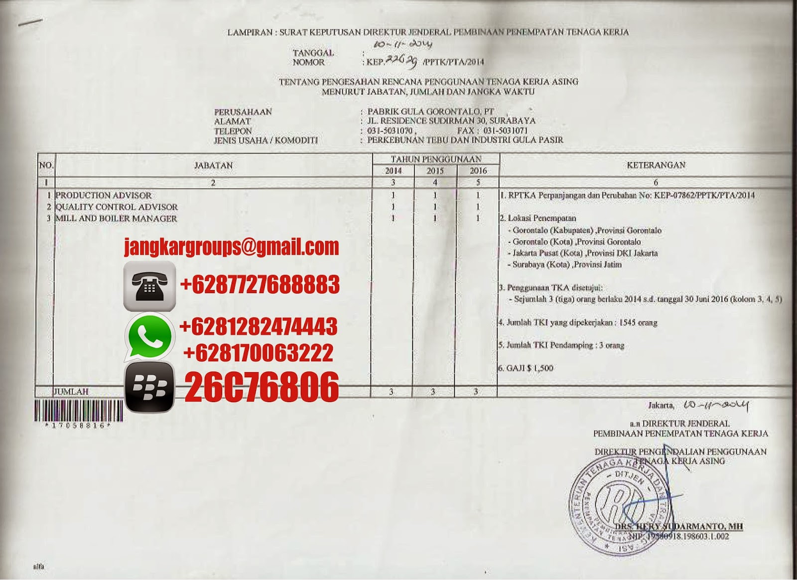 BIRO JASA RPTKA IMTA KITAS - Jangkar Groups