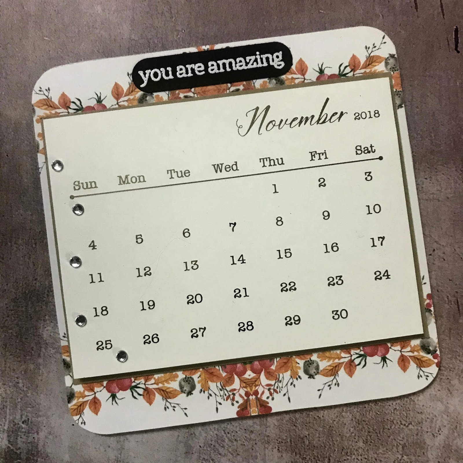 Crafted Charm Designs: November Calendar + Free Printable