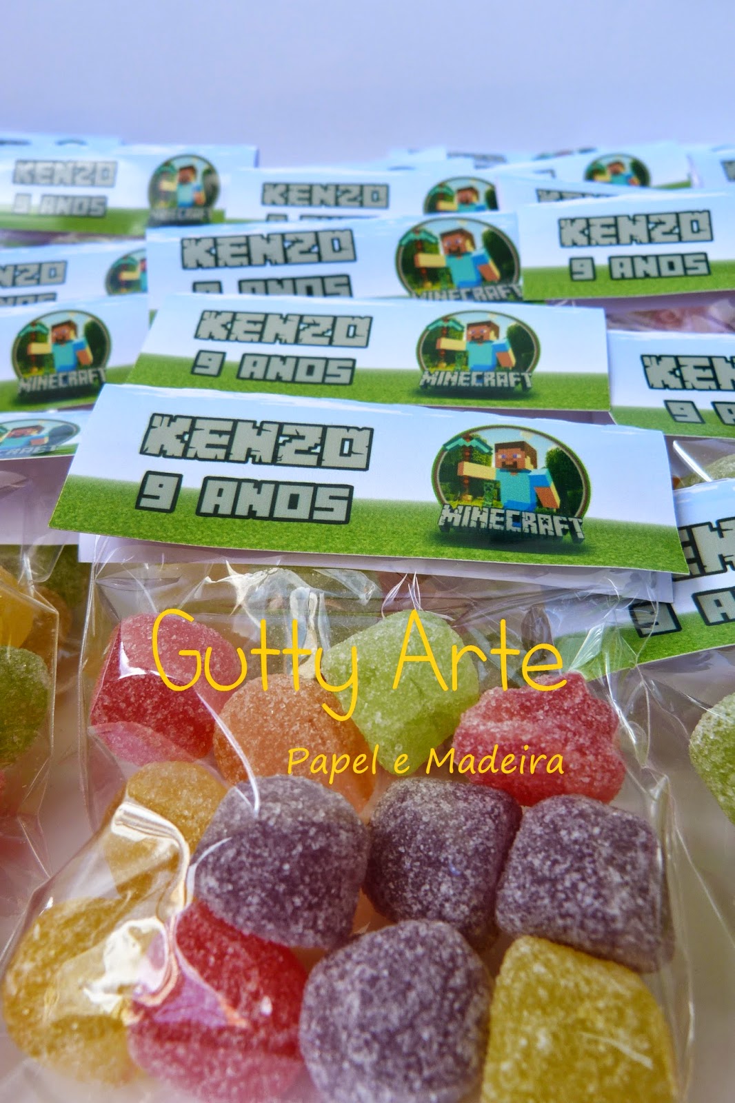 Gutty Arte - Papel e Madeira: Balas de Gomas Minecraft