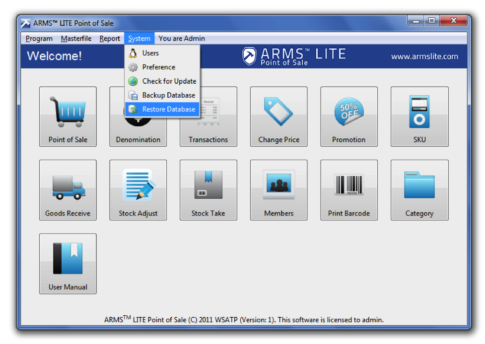 joolli's diary: ARMS Lite POS Point of sale software