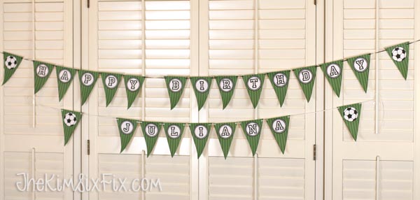 To create it I printed it on cardstock. (I could fit three pennants per ...