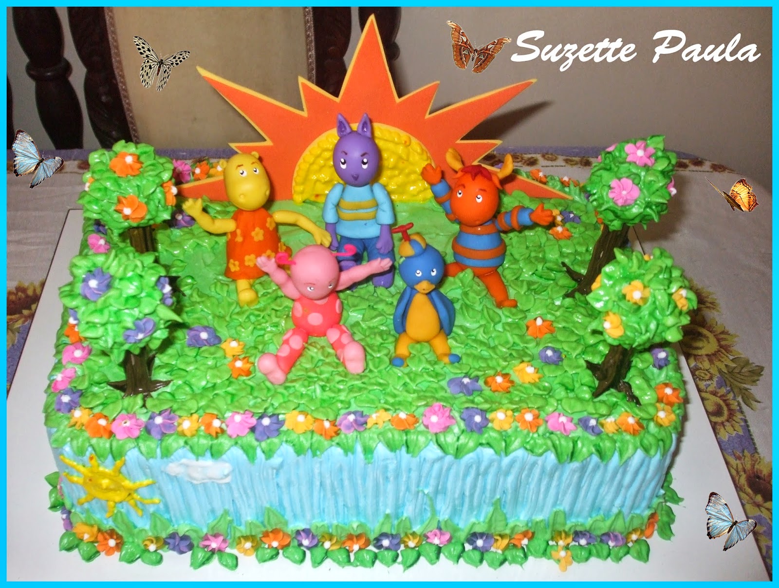 DOCE ARTE NA FESTA: Bolo Backyardigans Decorado com Glacê